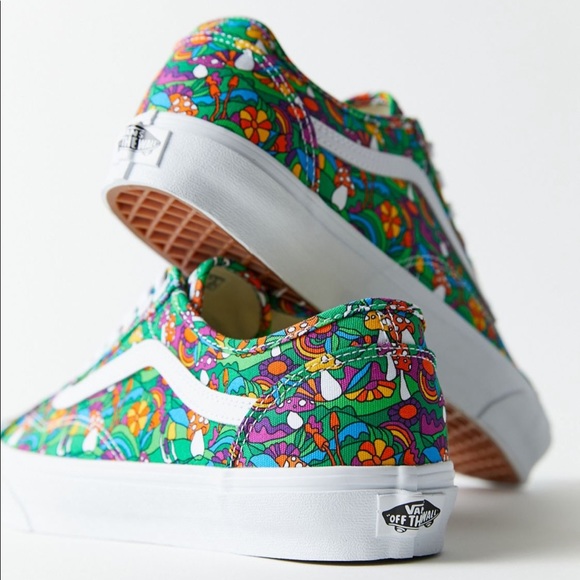 Vans | Shoes | Nwt Vans Mushroom Flower Rainbow Garden Print Old Skool ...